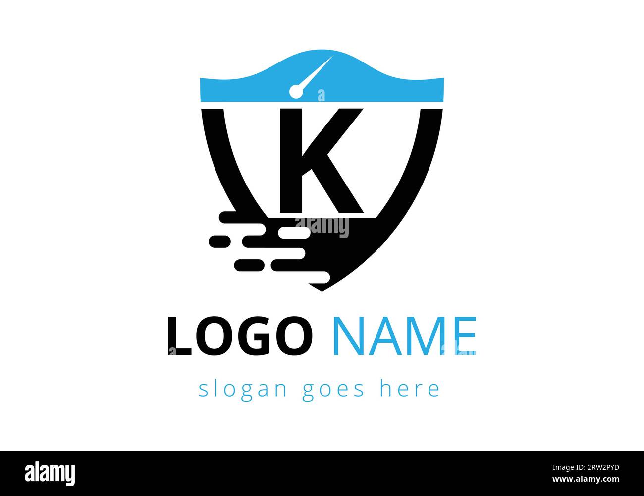 Initial K monogram alphabet with Speed Logo Design. Modern Letter with ...