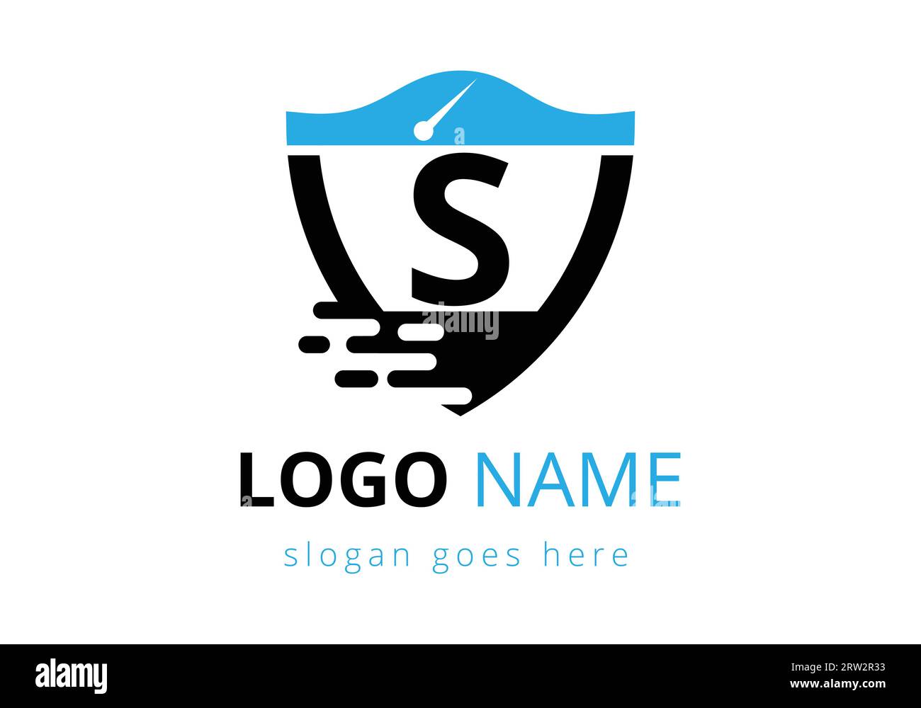 Initial S monogram alphabet with Speed Logo Design. Modern Letter with ...