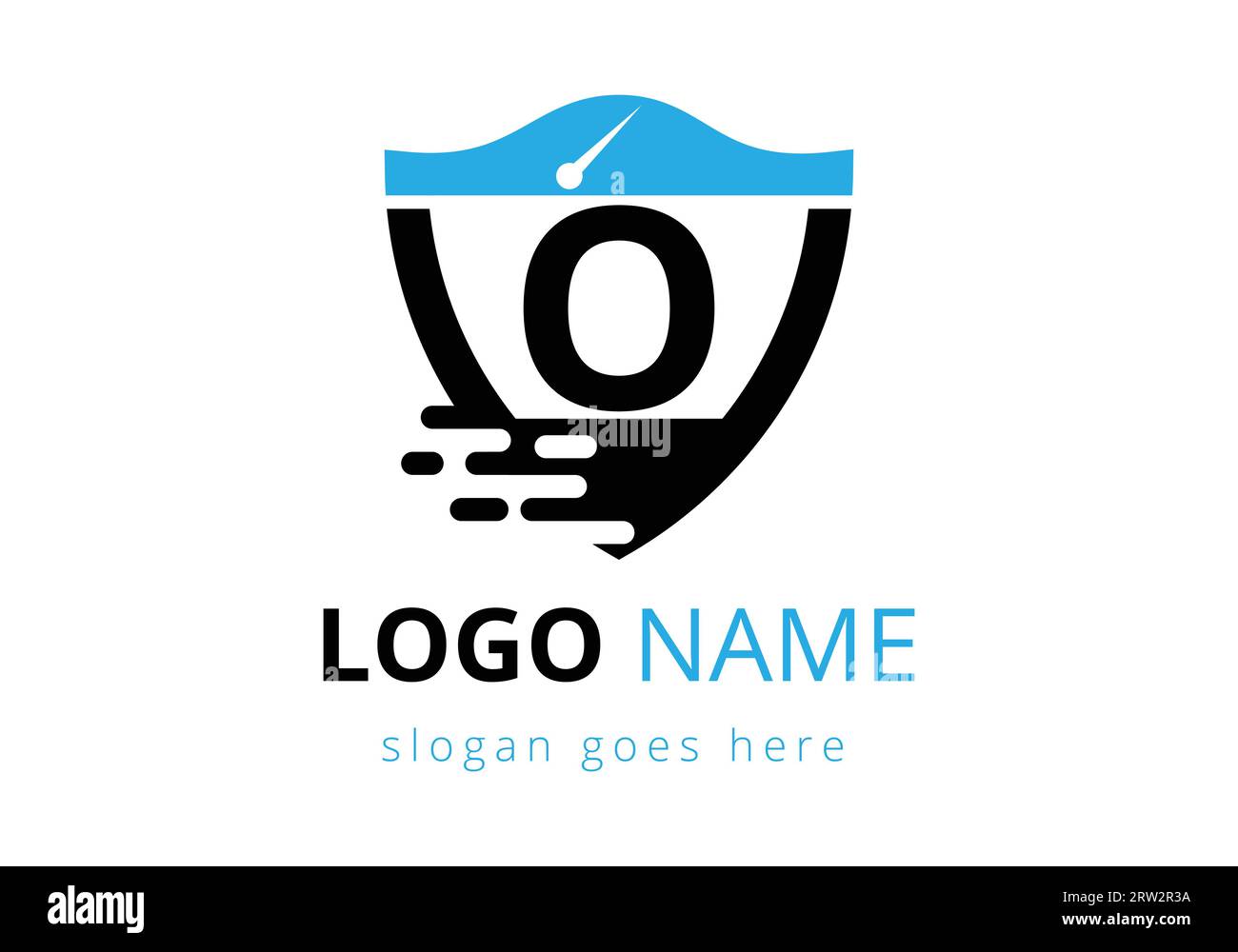 Initial O monogram alphabet with Speed Logo Design. Modern Letter with ...