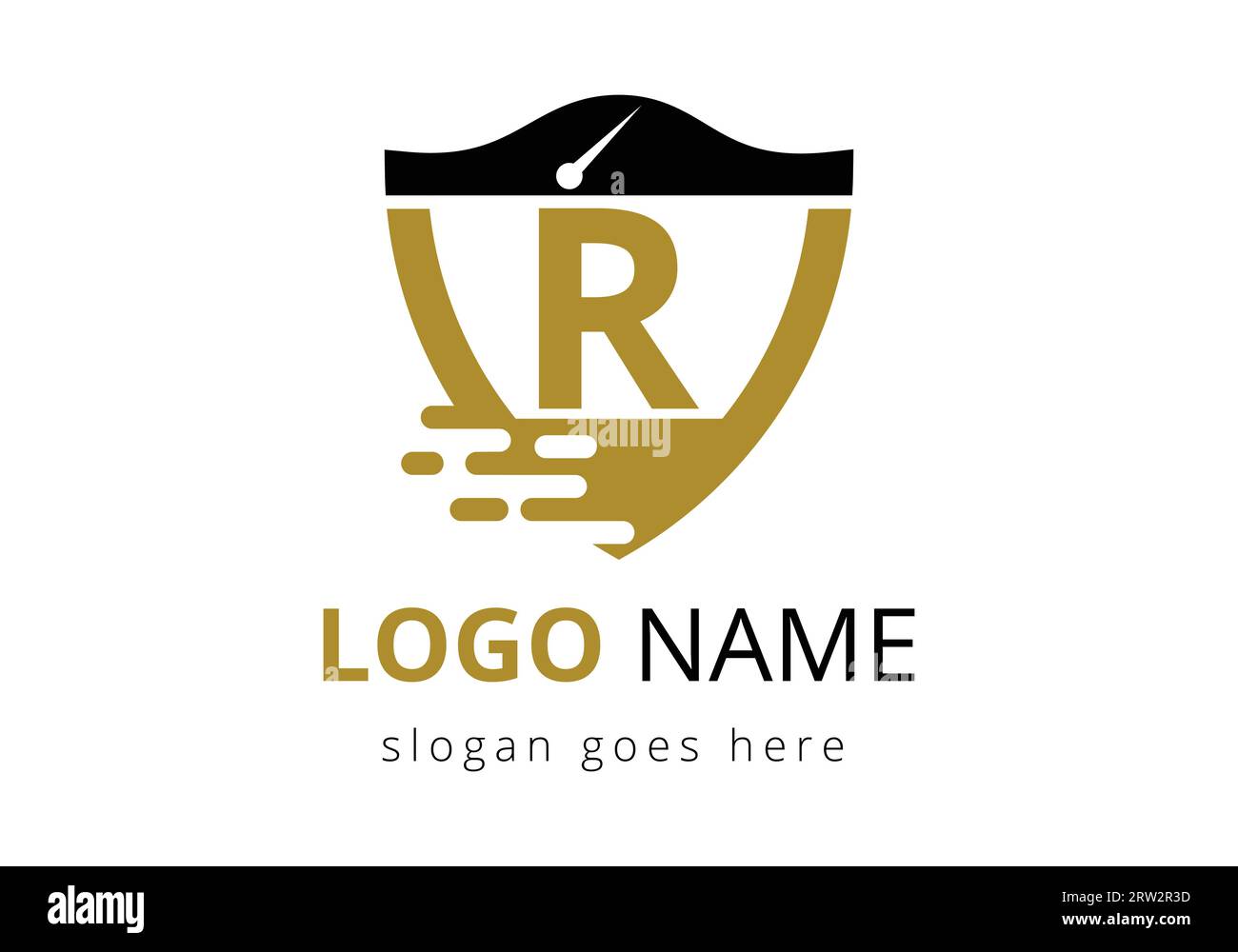 Initial R monogram alphabet with Speed Logo Design. Modern Letter with ...