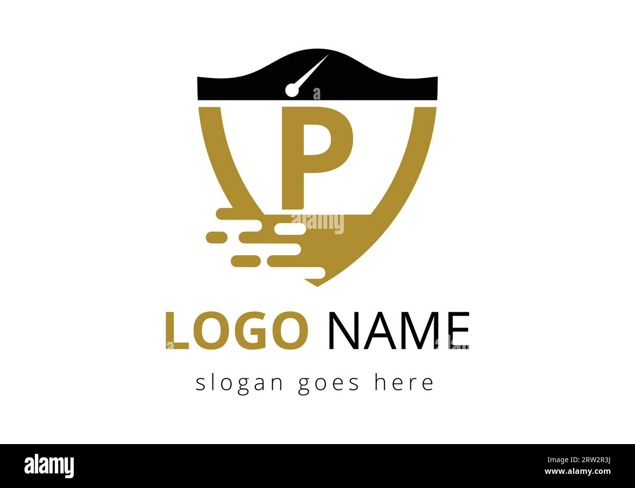 Initial P monogram alphabet with Speed Logo Design. Modern Letter with ...
