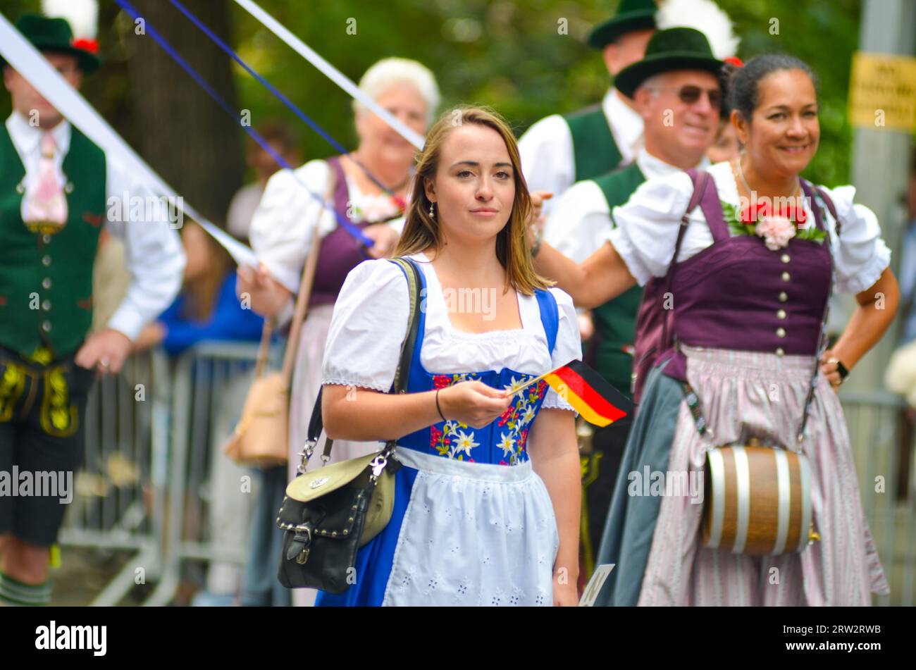 New York, NY, United States. 16th September, 2023. A marcher holds ...