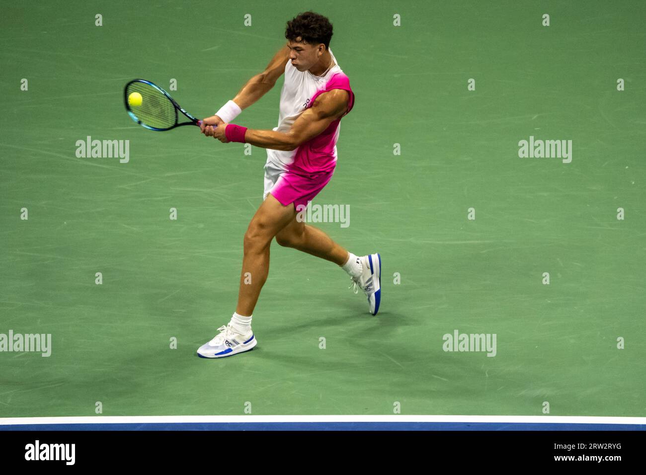 Ben Shelton (USA) competing in the Men's Singles Semi-finals at the ...