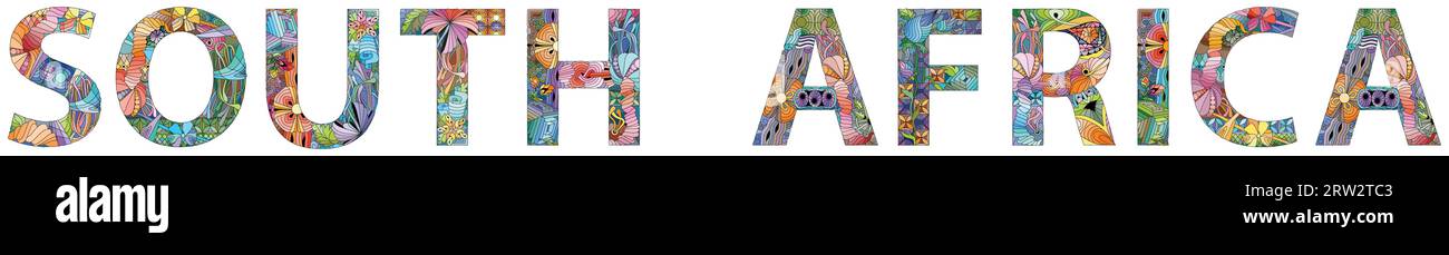 South Africa is the southernmost country in Africa. Vector decorative ...