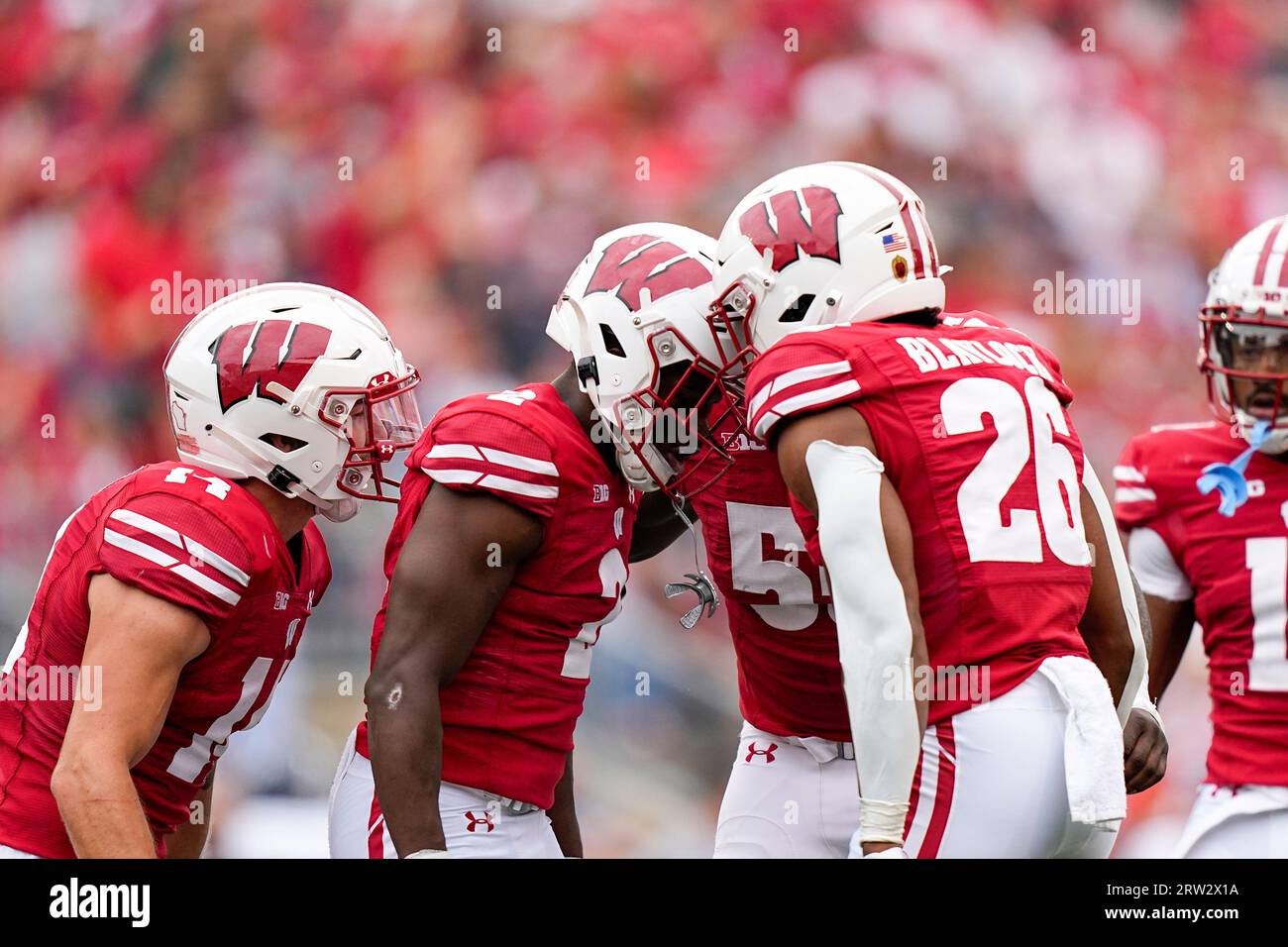 Wisconsin cornerback Ricardo Hallman (2) celebrates with Travian ...