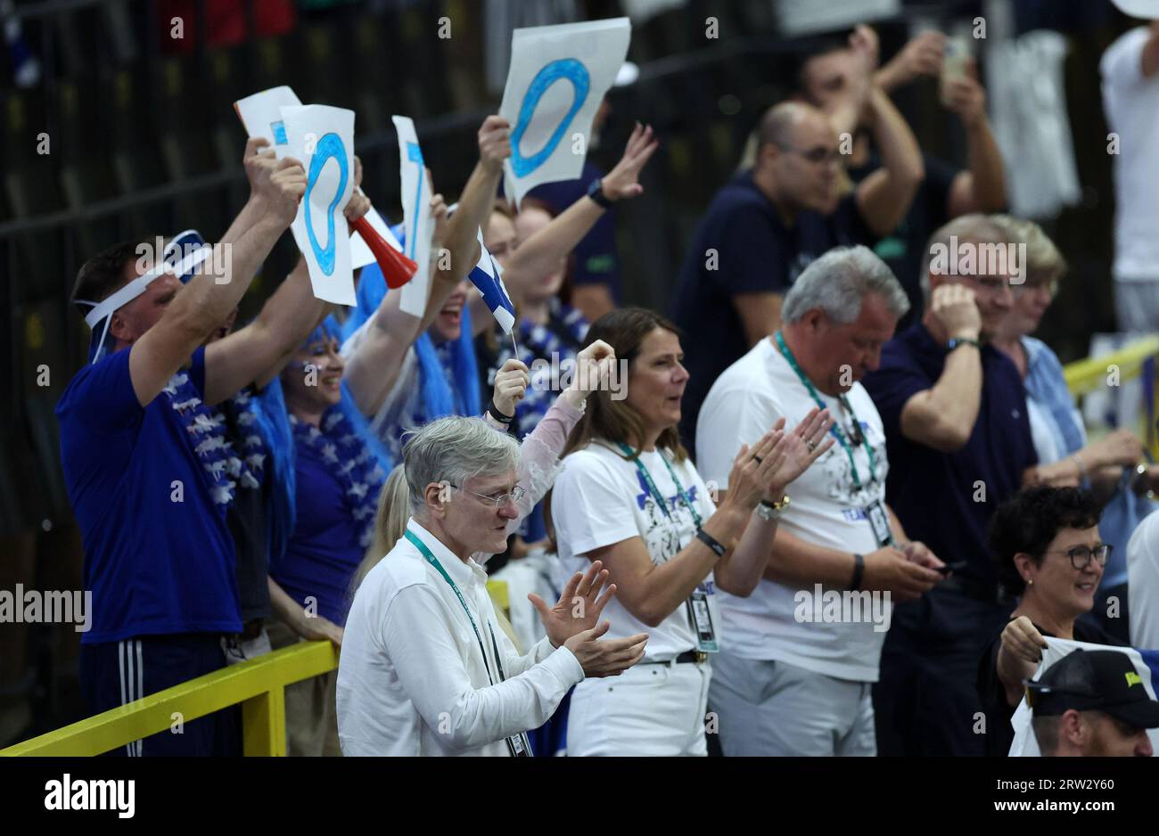 Split, Croatia. 16th Sep, 2023. Finland supporters cheer on the stands ...