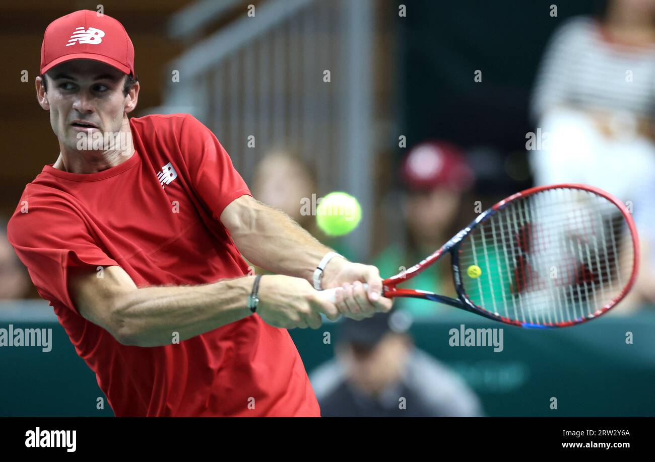 Split, Croatia. 16th Sep, 2023. Tommy Paul of USA serves against Emil ...