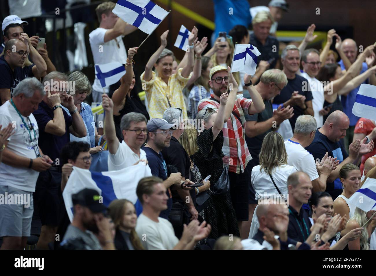 Split, Croatia. 16th Sep, 2023. Finland supporters cheer on the stands ...