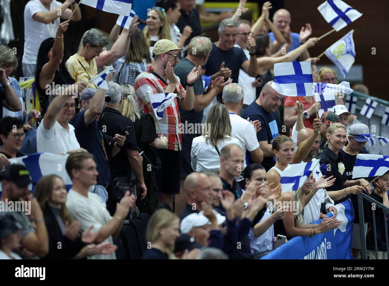 Split, Croatia. 16th Sep, 2023. Finland supporters cheer on the stands ...