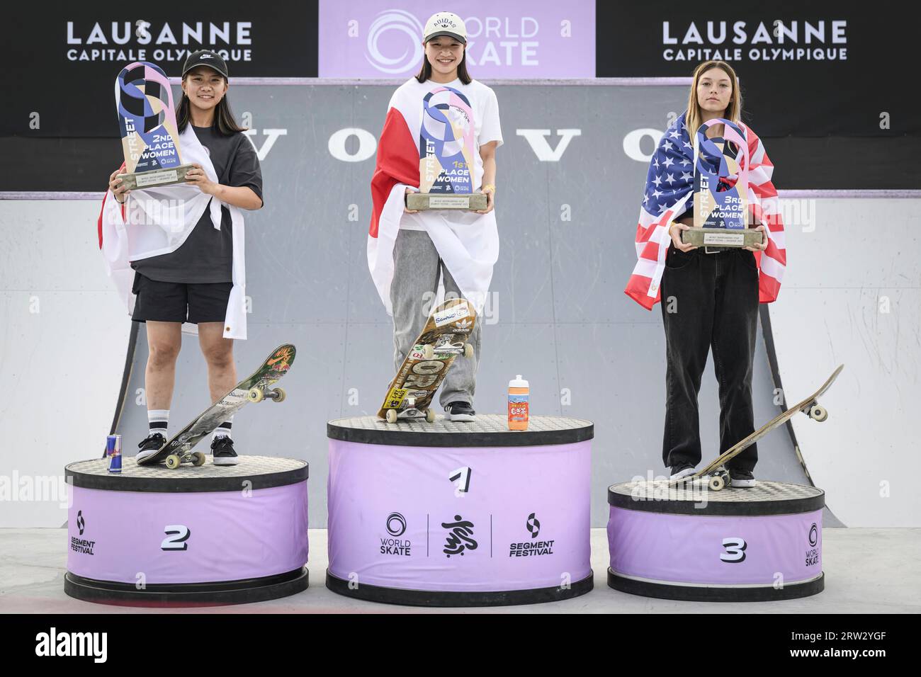 From left, runner-up Japan's Yumeka Oda, winner Momiji Nishiya from ...