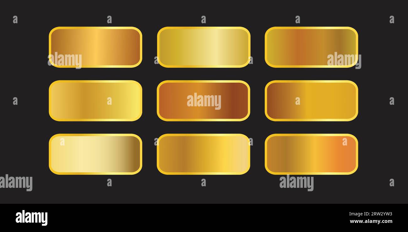 gold gradients texture set background vector icon meallick illustration, ribbon,gold gradients ...