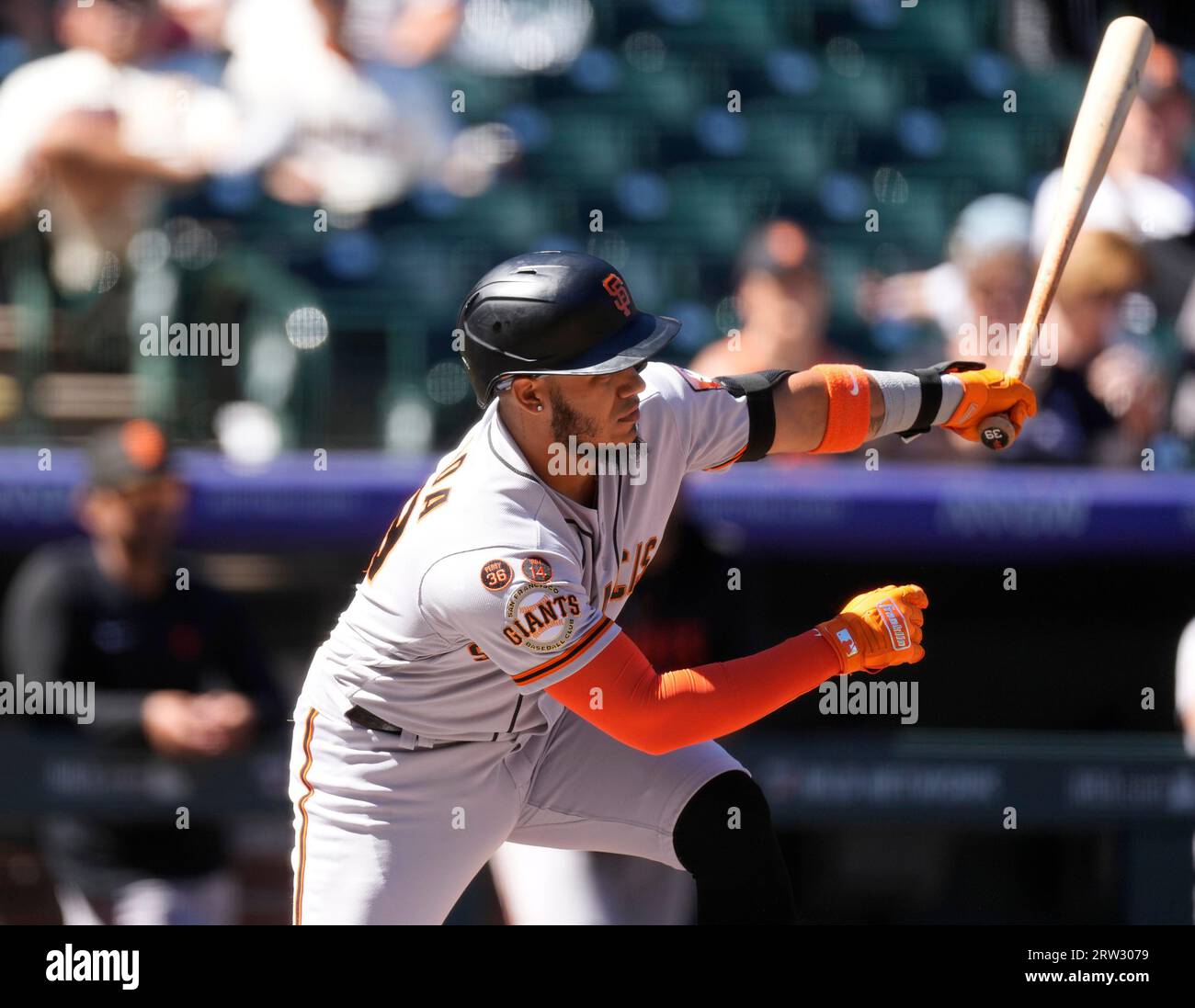 San Francisco Giants' Thairo Estrada singles against Colorado Rockies ...