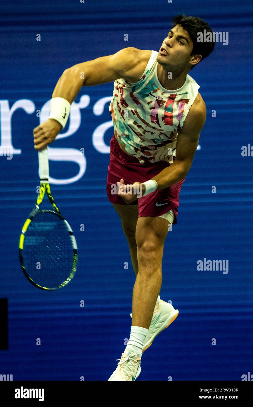 Carlos Alcaraz (ESP) competing in the Men's Singles Semi-finals at the ...