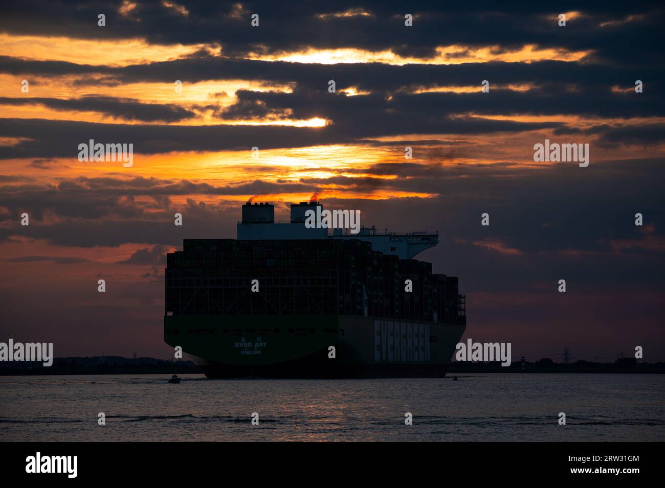 Wedel, Germany. 16th Sep, 2023. The container ship Ever Art of the ...