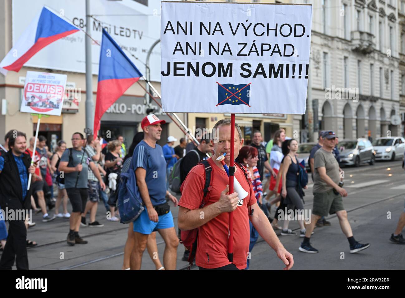 Prague, Czech Republic. 16th Sep, 2023. Protest against government held ...