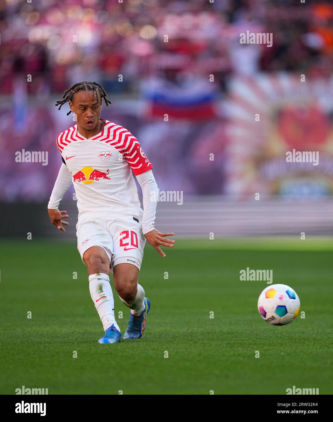 September 16 2023: Xavi Simons (RB Leipzig) controls the ball during a ...