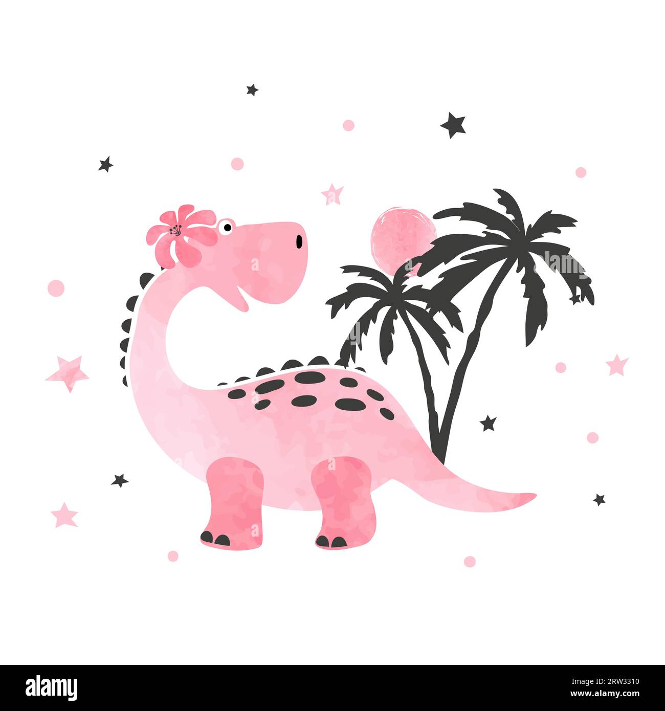 Cute little dinosaur vector illustration for kids design Stock Vector ...