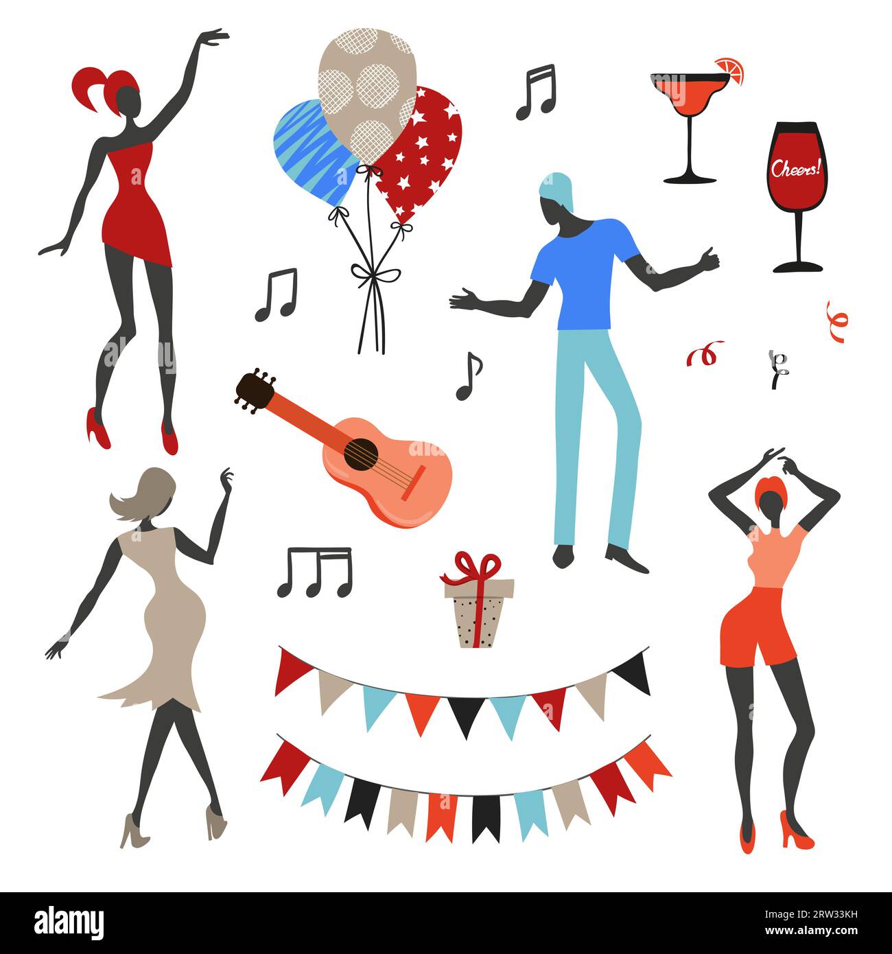 Party balloons dancing Stock Vector Images - Alamy