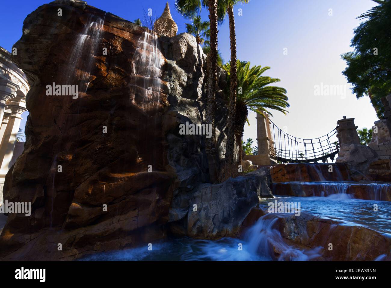 Majestic Stone Cascade: A Tranquil Oasis in a Bustling World Stock ...