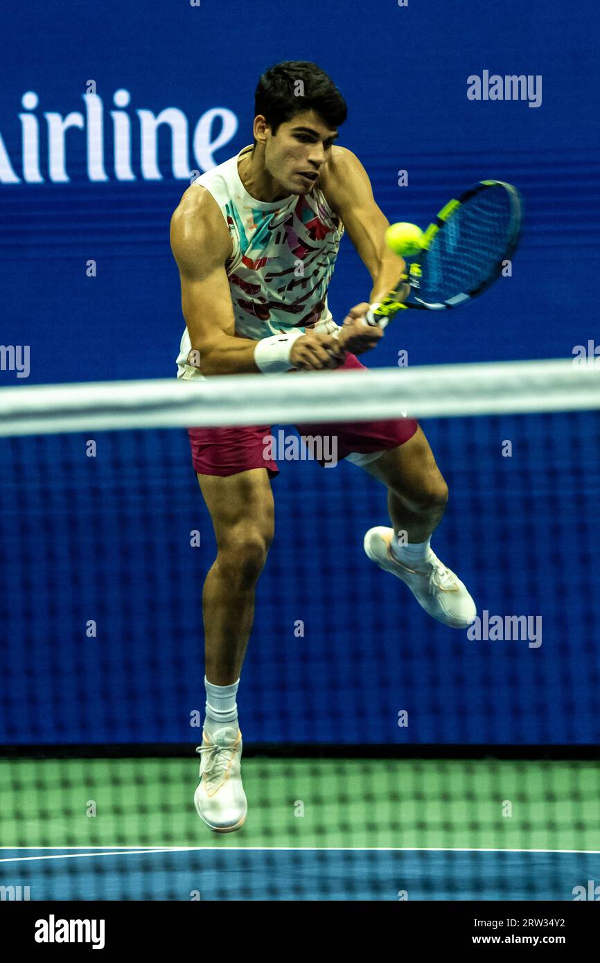 Carlos Alcaraz (ESP) competing in the Men's Singles Semi-finals at the ...