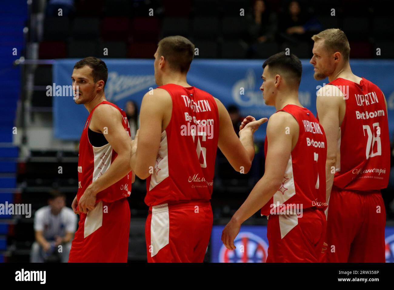 Vladislav Trushkin (16) of MBA Moscow in action during the Kondrashin ...