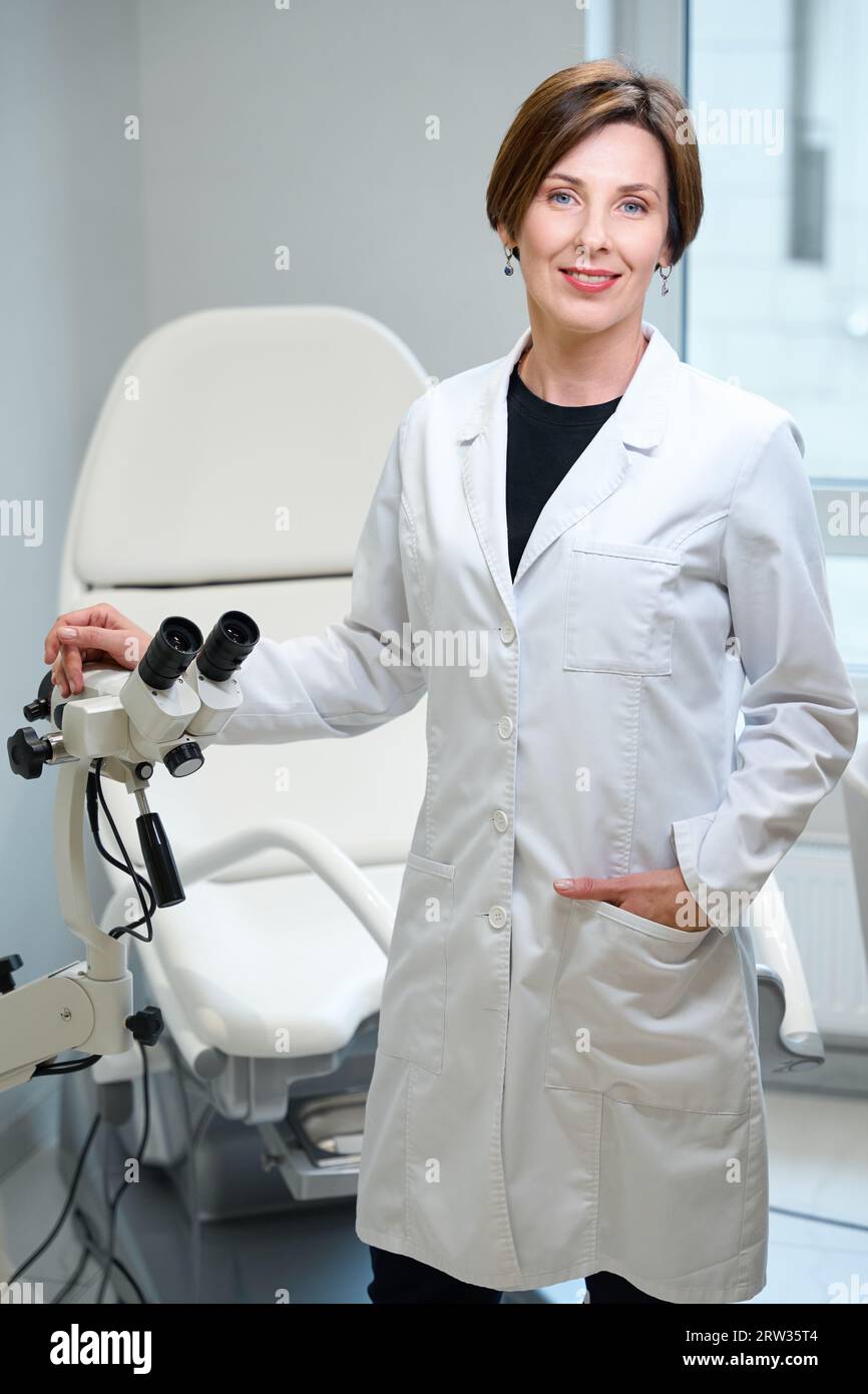 Professional female gynecologist checking hi-res stock photography and ...