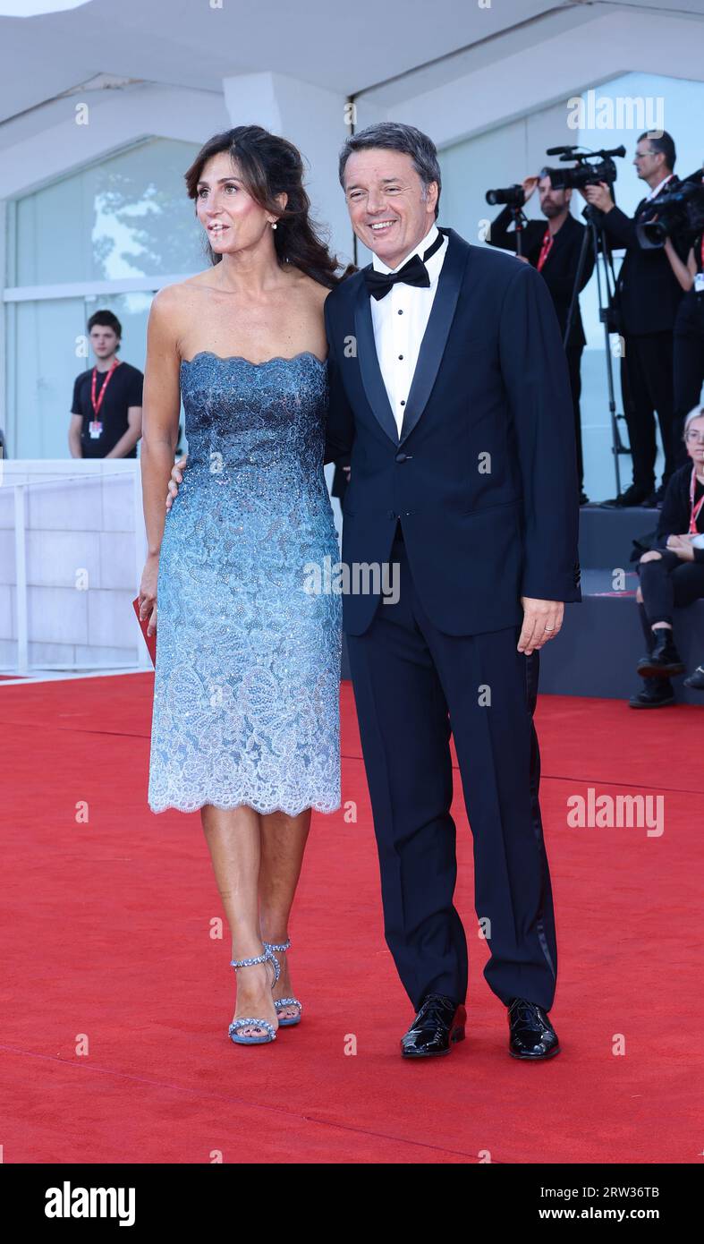 VENICE, ITALY - AUGUST 30: Agnese Landini and Matteo Renzi attends the ...