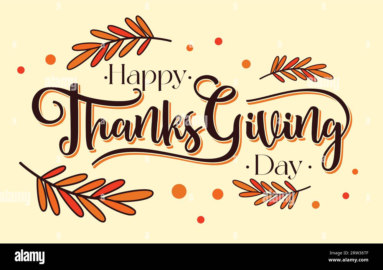 Happy Thanksgiving Day template emblem background. Vector illustration ...
