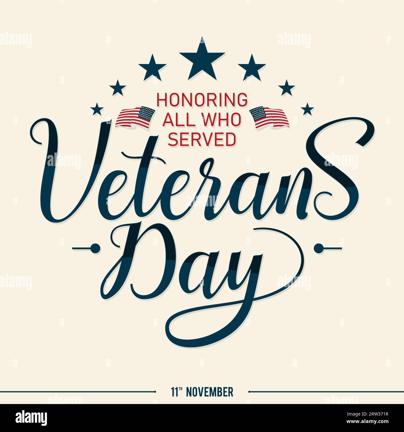 Veterans Day background vintage style emblem template background. Vector illustration Stock ...