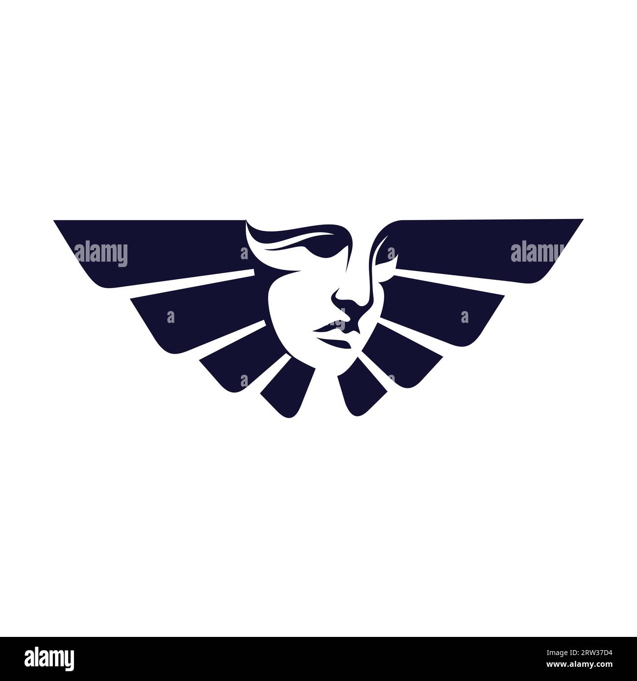 Male character head wing logo design concept. Vector illustration Stock ...