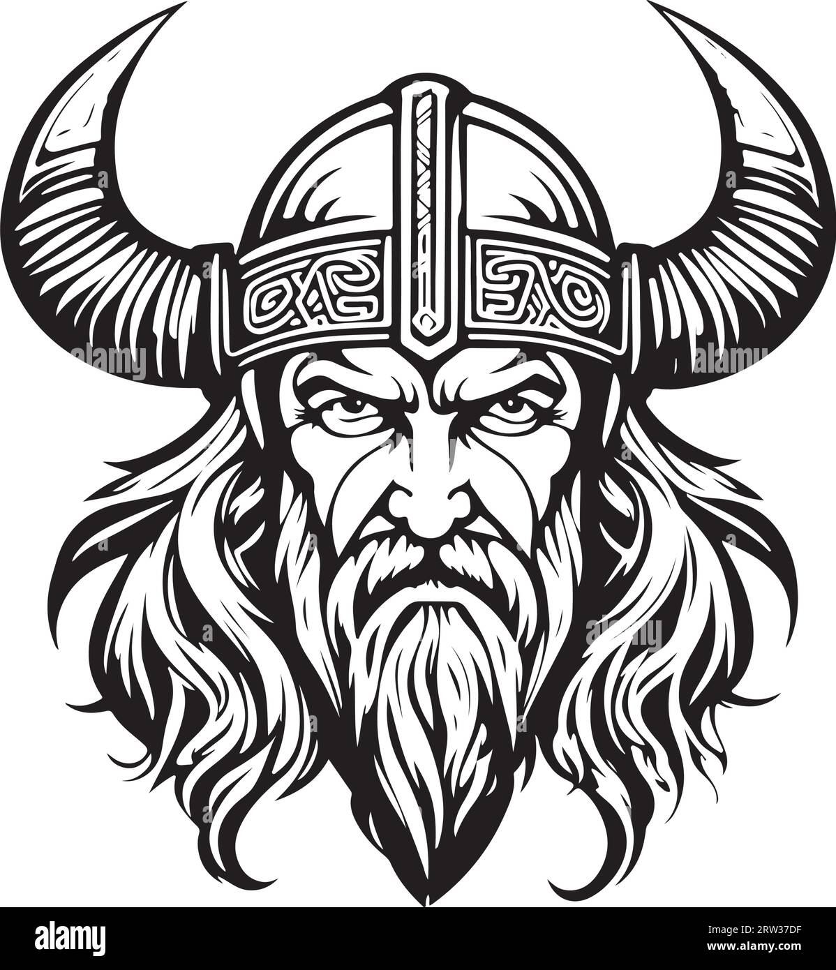 Beautiful lovely viking emblem vector logo art Stock Vector Image & Art ...