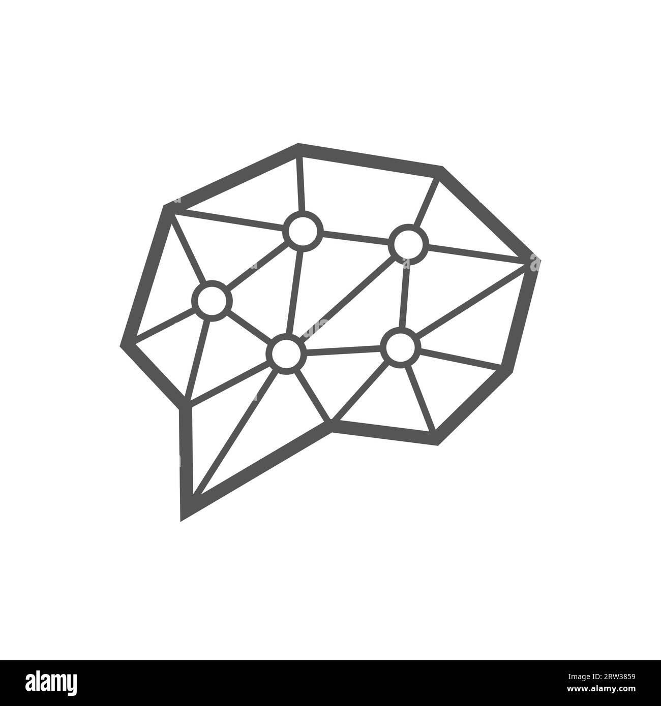 Digital Brain, AI, Smart Tech. Artificial Intelligence. Liner vector ...