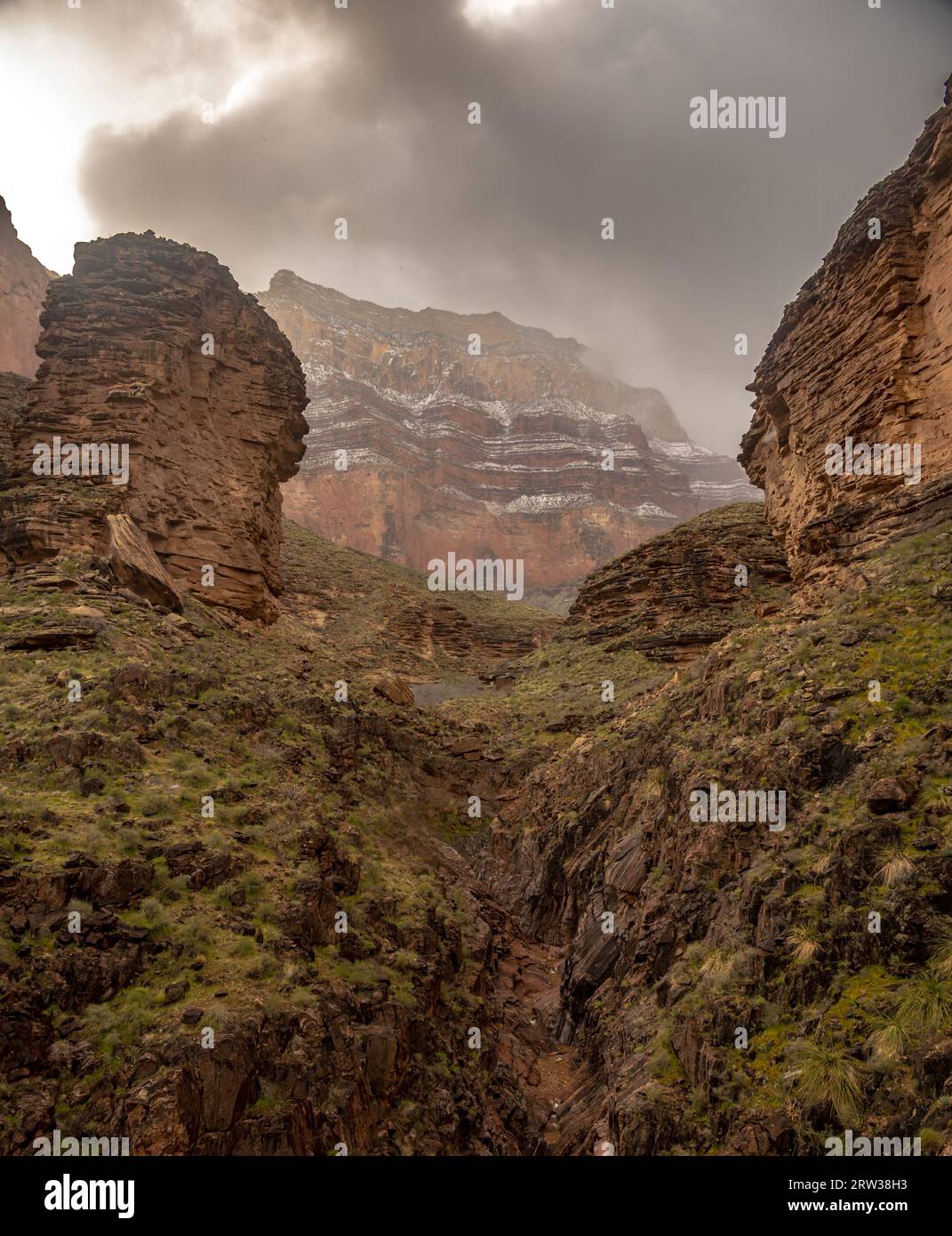 Looking Up Monument Creek Toward The Snow Covered Abyss of the Grand ...