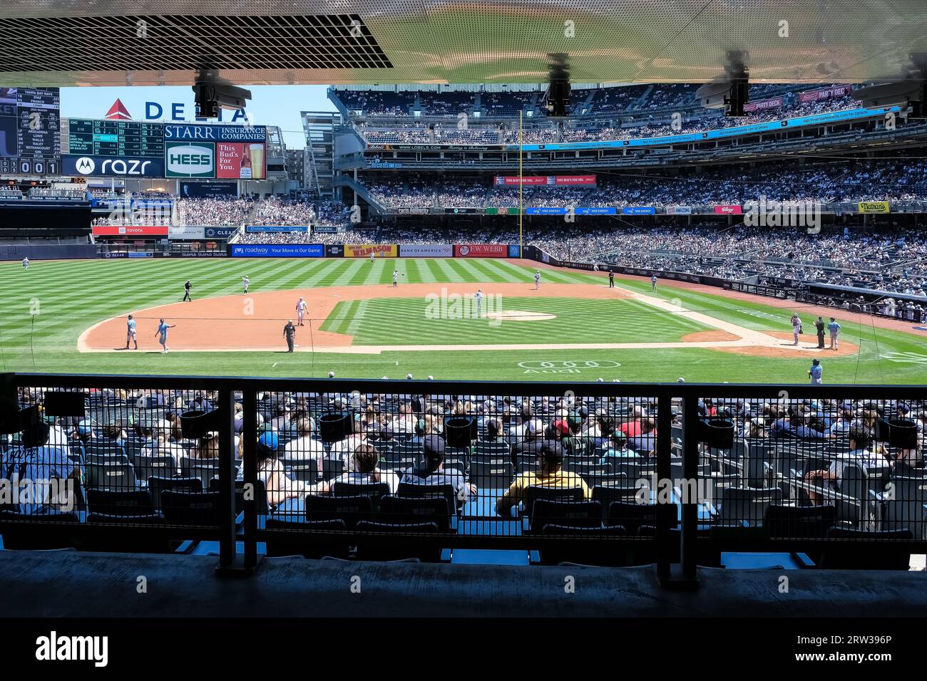 Architectural detail of Yankee Stadium, a baseball and soccer stadium ...