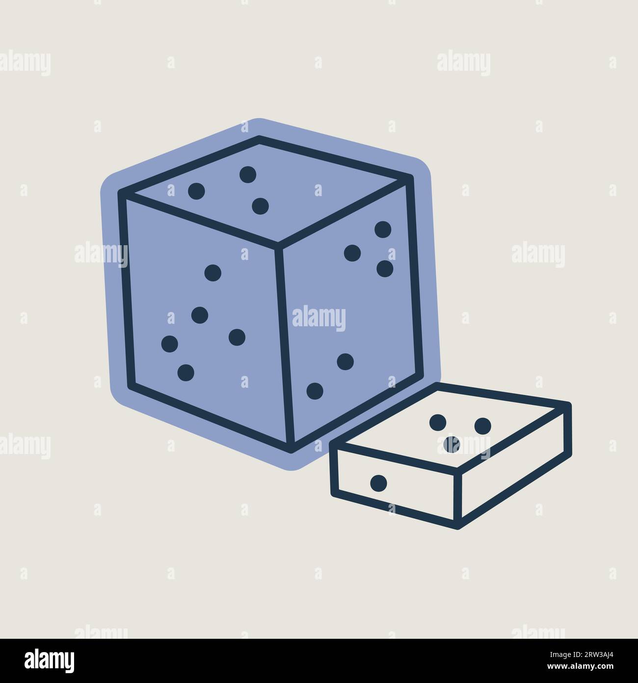 Feta cheese cubes vector icon. Dairy product sign. Graph symbol for ...
