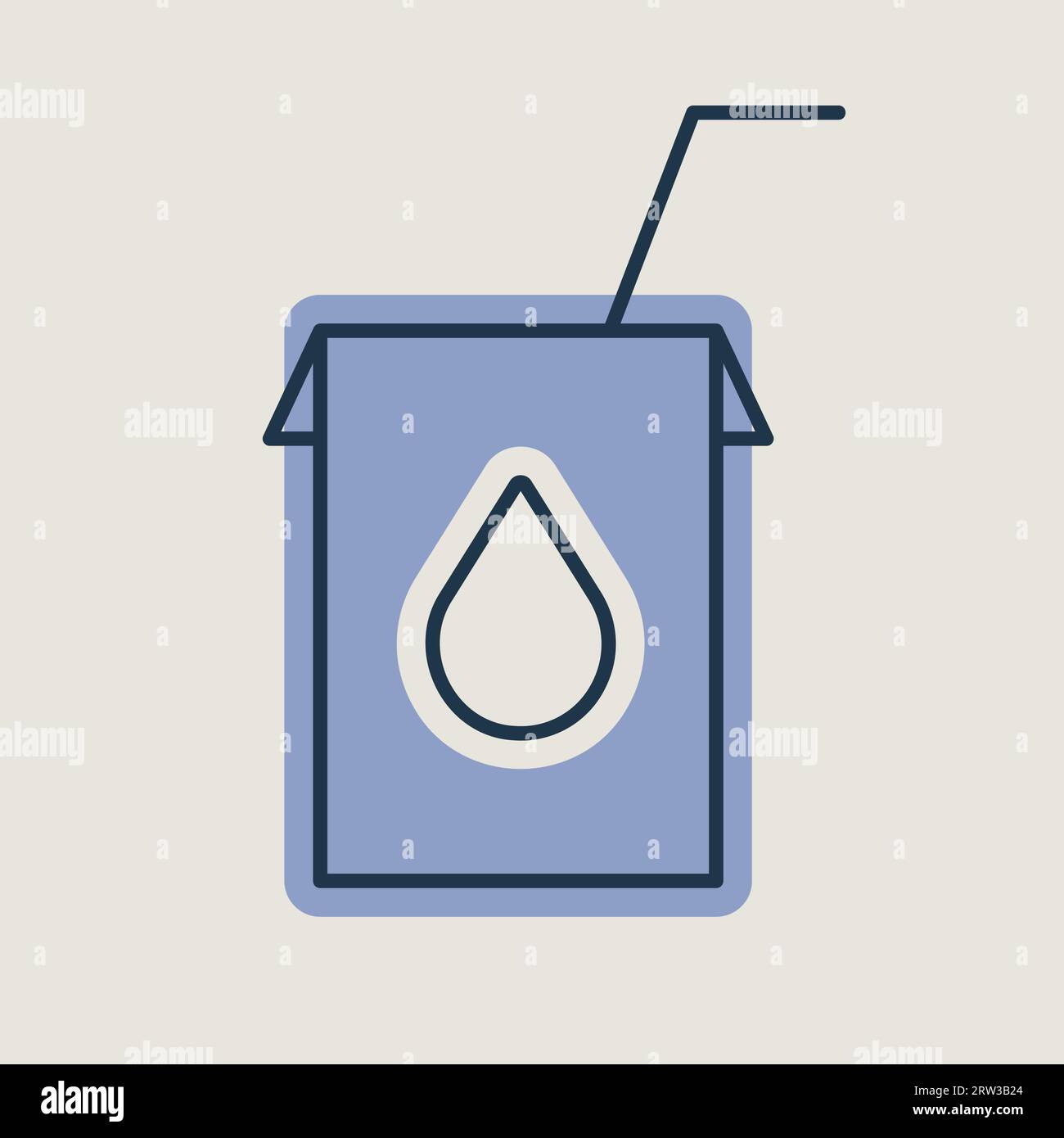 Milk box with straw vector icon. Dairy product sign. Graph symbol for ...