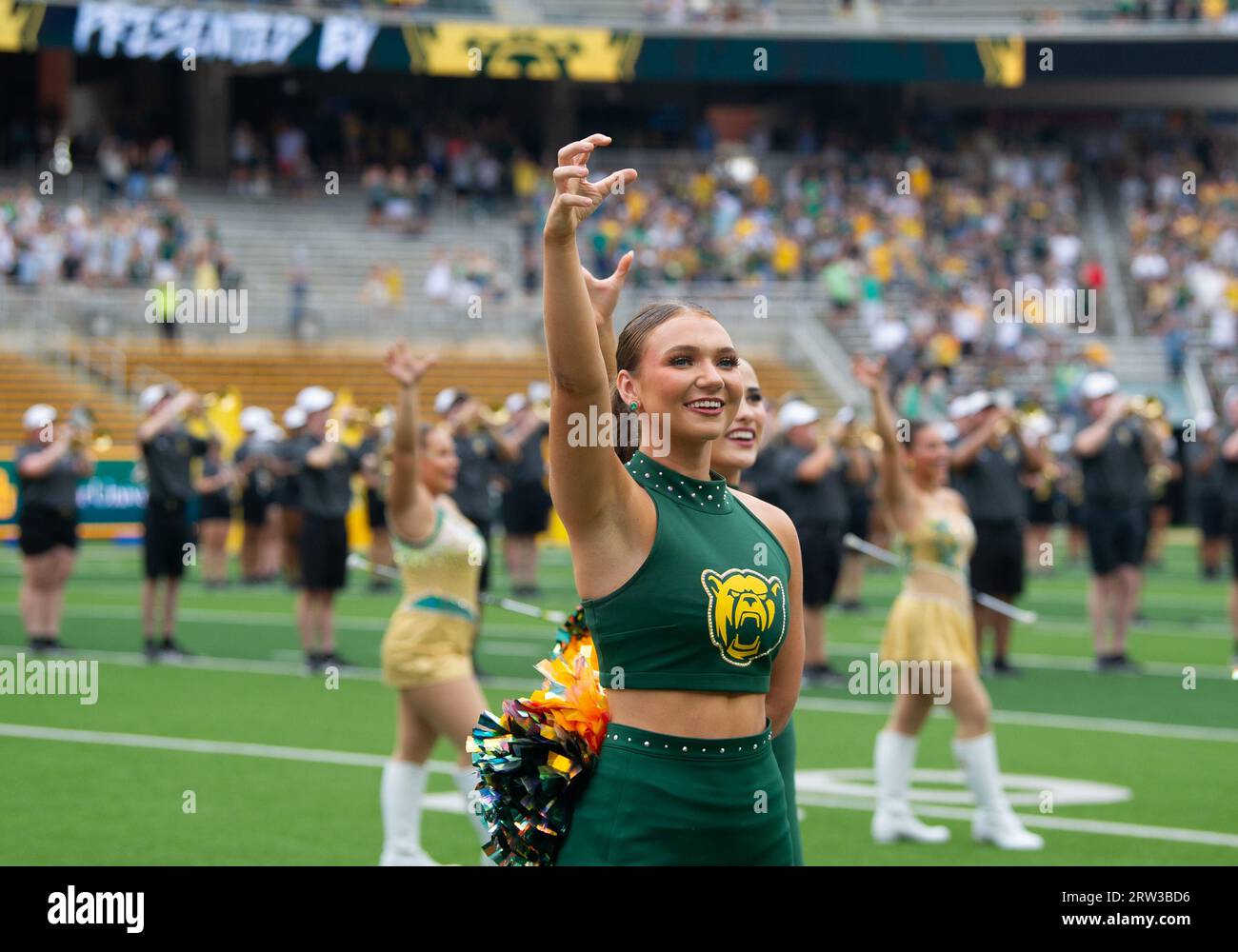 Waco, USA. 16th Sep, 2023. September 16 2023: Baylor Bears cheerleader ...