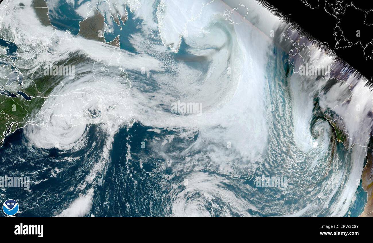 East Coast, Atlantic Ocean. 16th Sep, 2023. NOAA GEOS-East satellite ...
