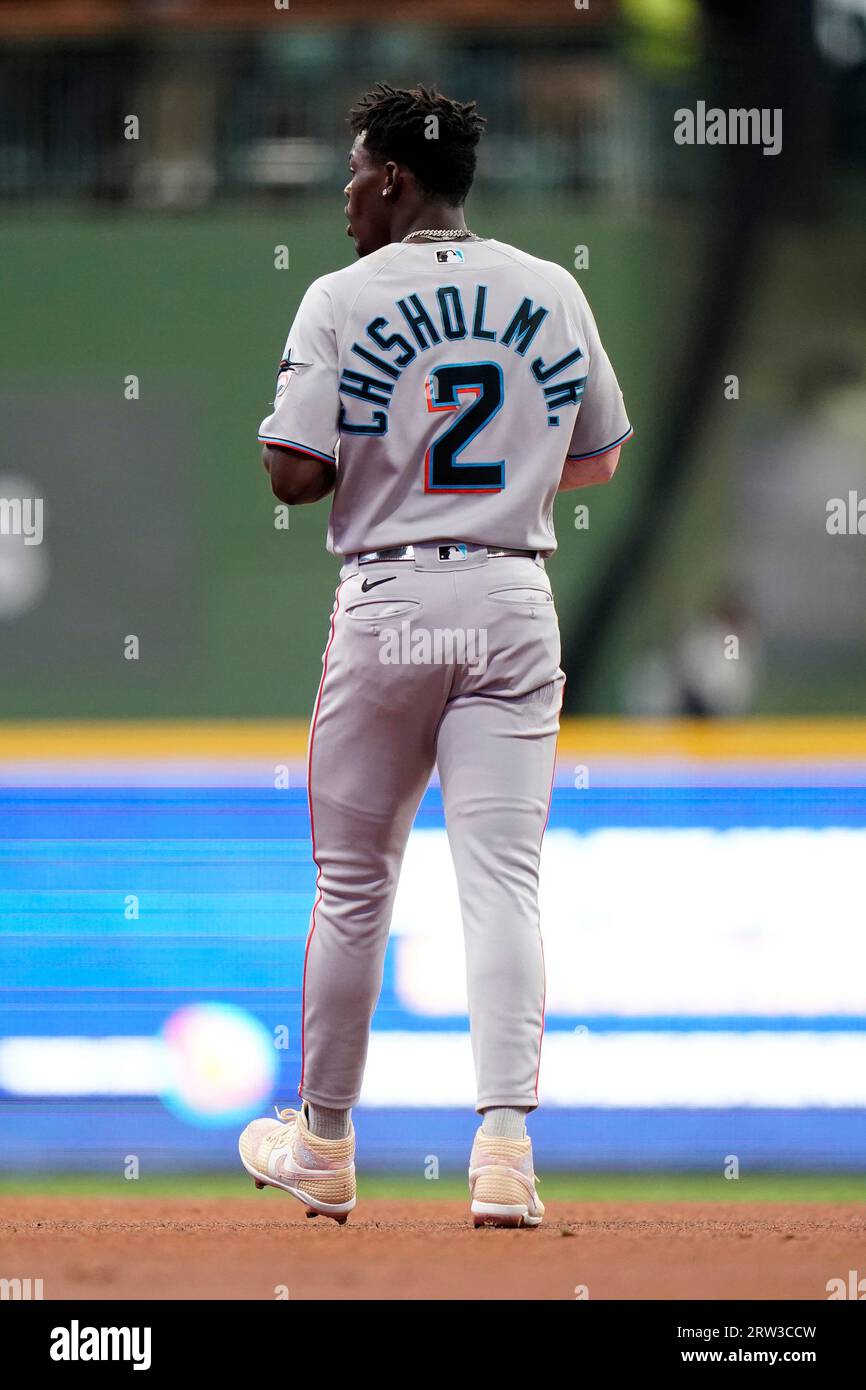 Miami Marlins' Jazz Chisholm Jr. during the first inning of a baseball ...