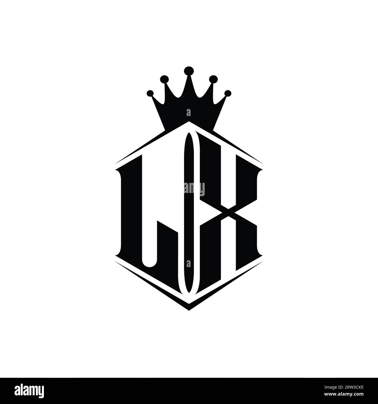 LX Letter Logo monogram hexagon shield shape crown with sharp style ... LX Letter Logo monogram hexagon shield shape crown with sharp style ...