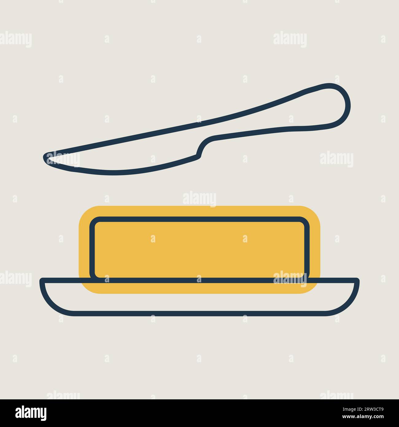 Butter stick plate Stock Vector Images - Alamy