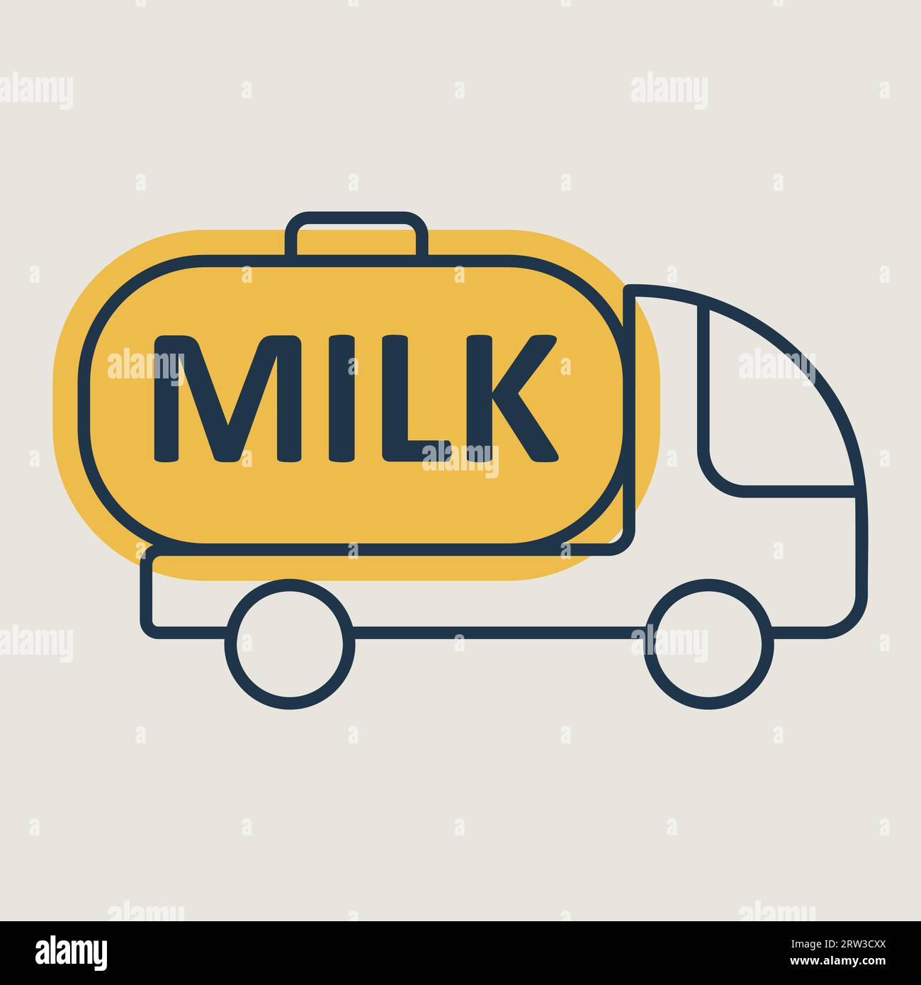 Dairy milk delivery service, truck with milk vector icon. Dairy product ...