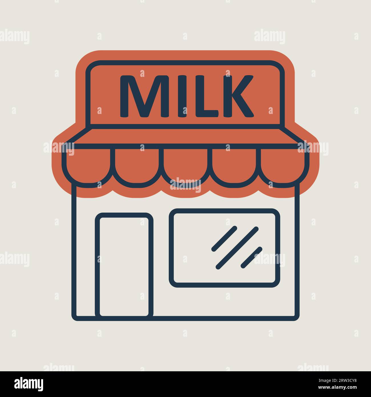 Dairy store facade vector icon. Dairy product sign. Graph symbol for ...