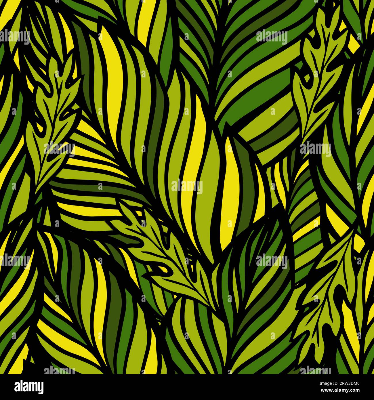 Green leaves seamless pattern. Vector illustration Stock Vector Image ...