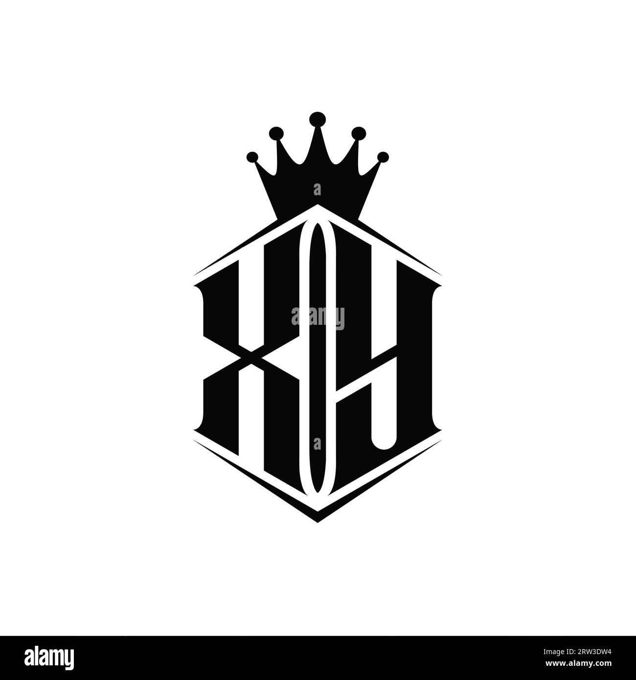 XY Letter Logo monogram hexagon shield shape crown with sharp style design template Stock Photo ...