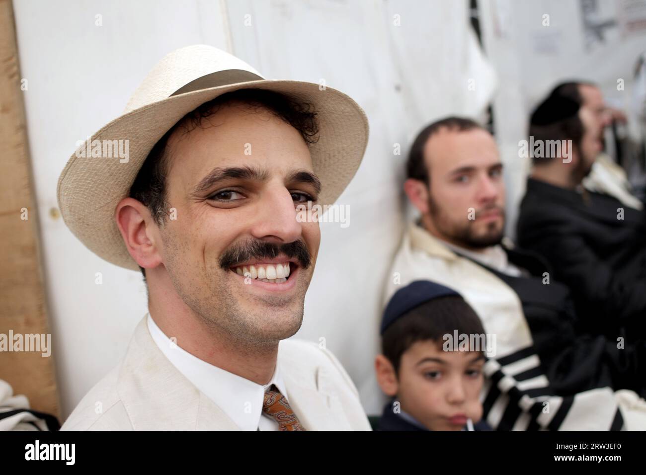 UMAN, UKRAINE - SEPTEMBER 16, 2023 - A Hasidic pilgrim smiles during ...