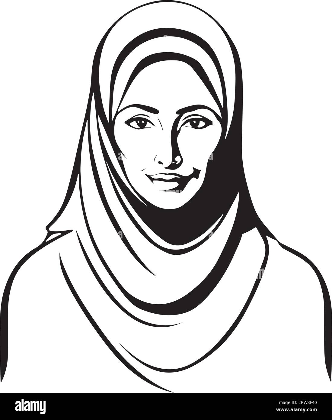 Breathtaking lovely vector art muslim woman logo Stock Vector Image ...
