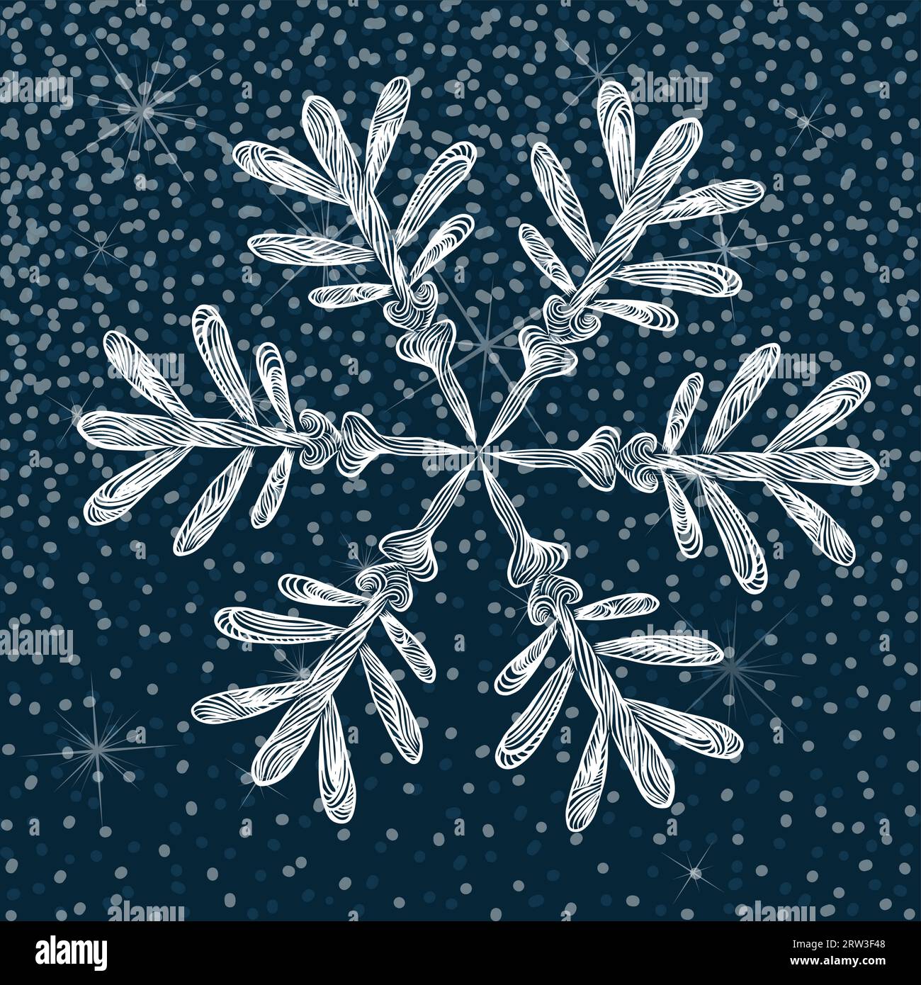 Ice crystal. Isolated element. Abstract one big snowflake. Vector ...