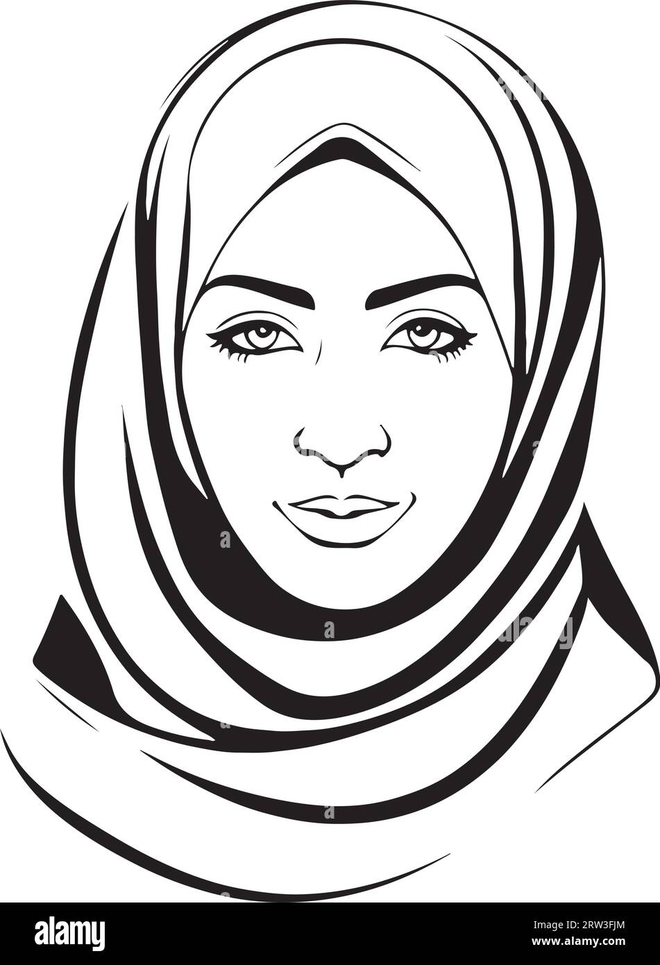 Extraordinary lovely muslim woman vector logo art Stock Vector Image ...