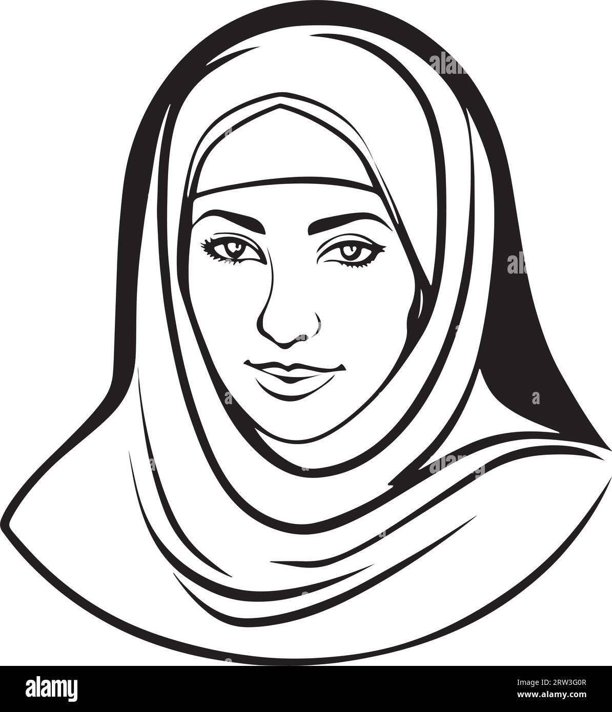 Fantastic lovely muslim woman vector logo art Stock Vector Image & Art ...